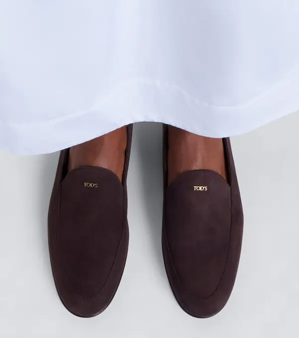 TOD'S Suede Almond Toe Loafers