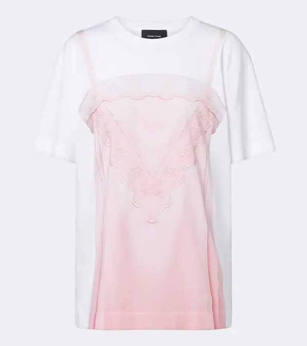 Simone Rocha Trompe L’oil Cotton Jersey T-shirt - White