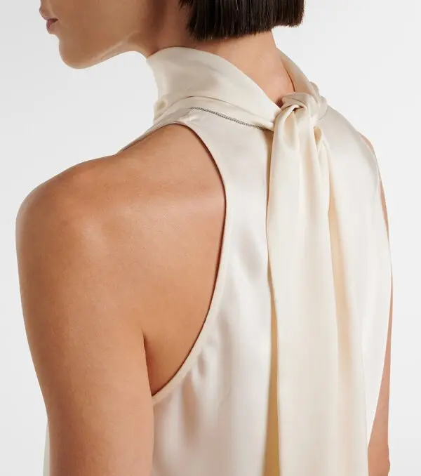 Brunello Cucinelli Asymmetrical Silk Top