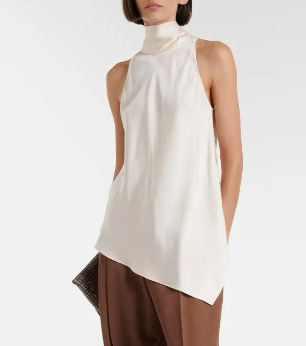 Brunello Cucinelli Asymmetrical Silk Top