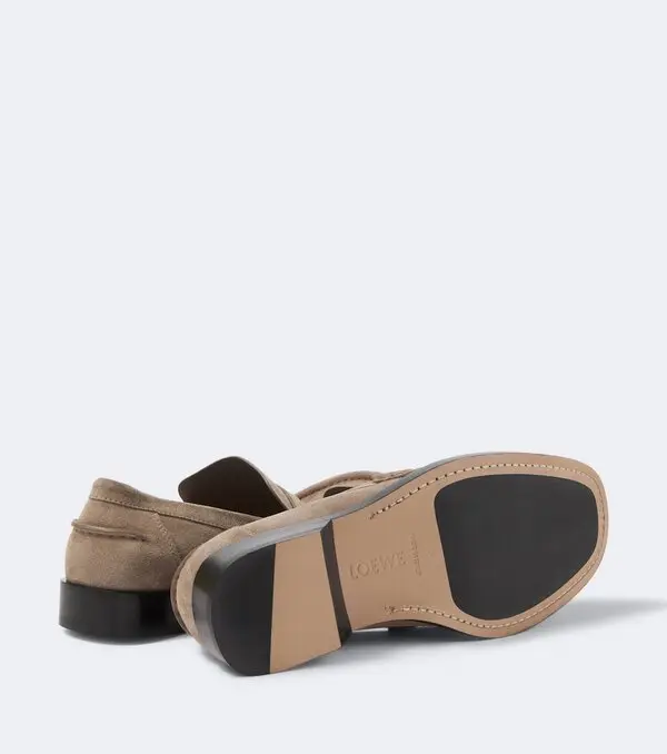 Loewe Suede Penny Loafers