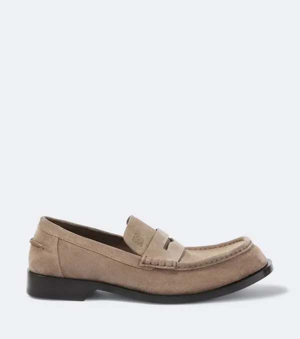 Loewe Suede Penny Loafers