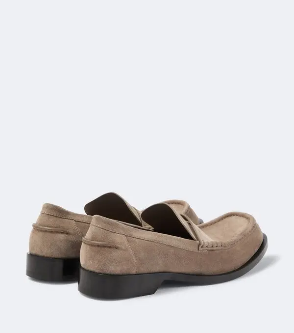 Loewe Suede Penny Loafers