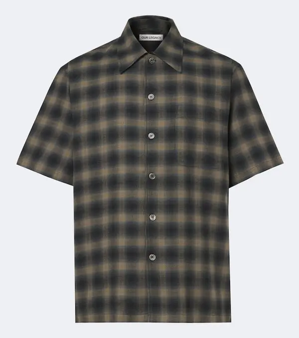 Our Legacy Every Checked Cotton And Wool Shirt