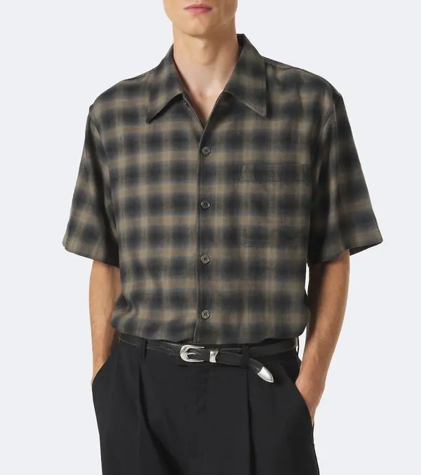 Our Legacy Every Checked Cotton And Wool Shirt