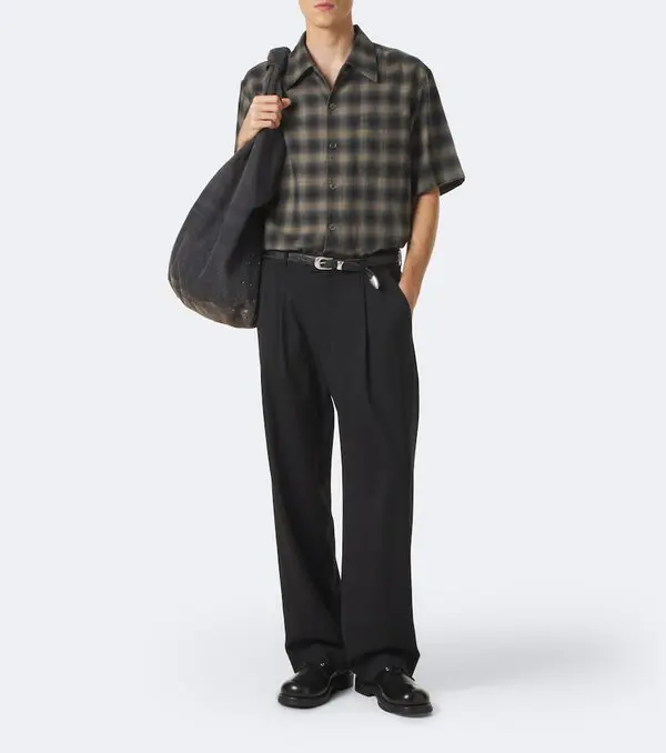 Our Legacy Every Checked Cotton And Wool Shirt