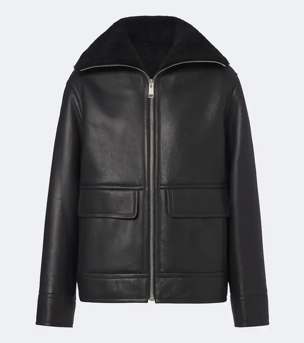 YVES SALOMON Shearling-lined Leather Jacket