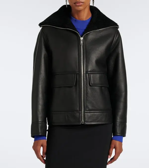 YVES SALOMON Shearling-lined Leather Jacket