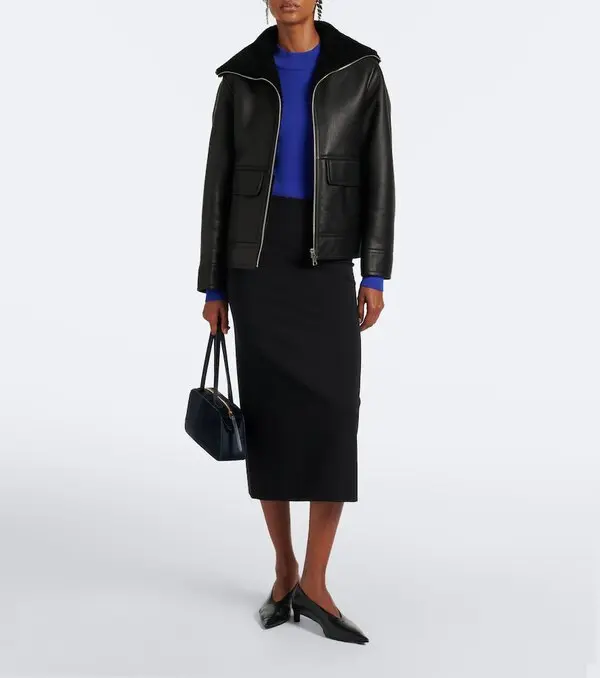 YVES SALOMON Shearling-lined Leather Jacket