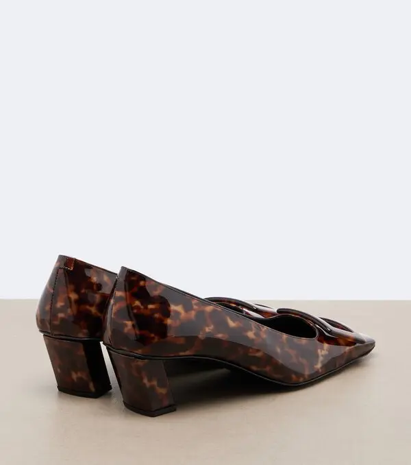 ROGER VIVIER Belle Vivier Printed Patent Leather Pumps - Brown