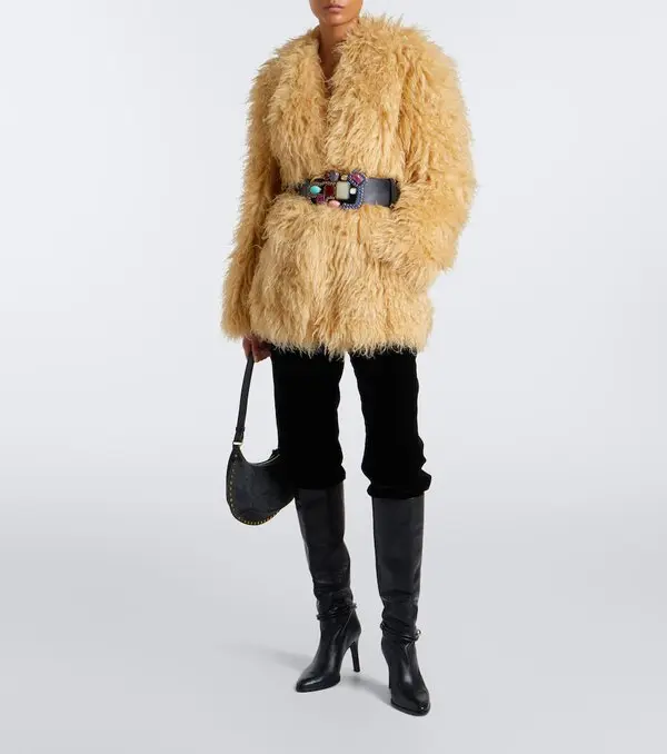 Isabel Marant Étoile Oskan Small Croc-effect Shoulder Bag - Grey