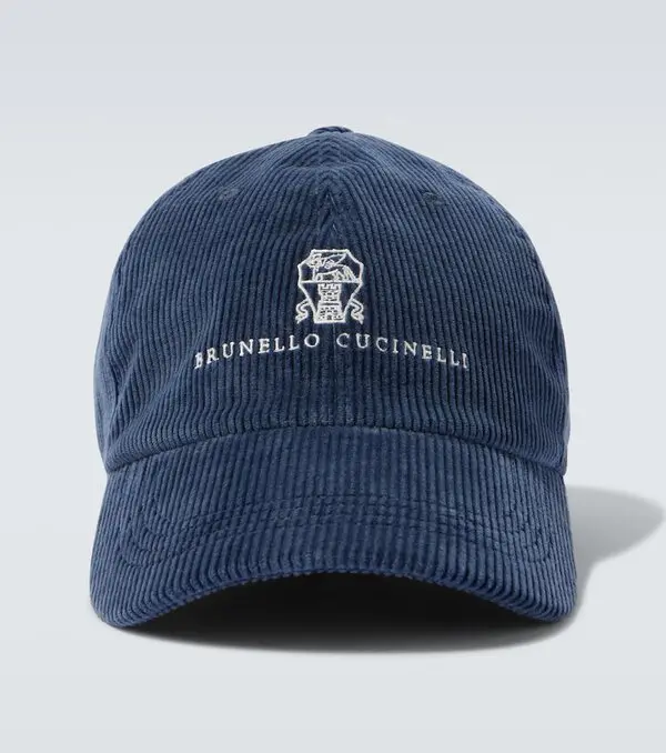 Brunello Cucinelli Corduroy Baseball Cap - Blue