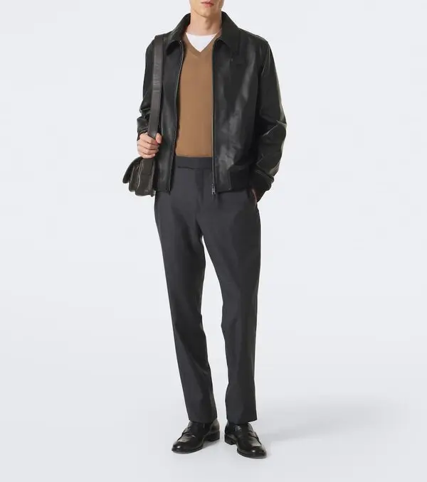 Burberry Bloomsbury Leather Bomber Jacket