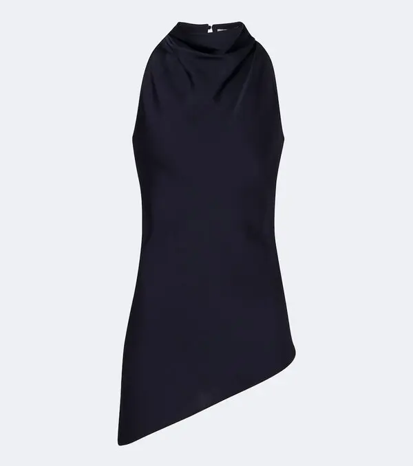 Veronica Beard Radford Asymmetrical Halterneck Top - Blue
