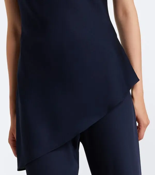 Veronica Beard Radford Asymmetrical Halterneck Top - Blue