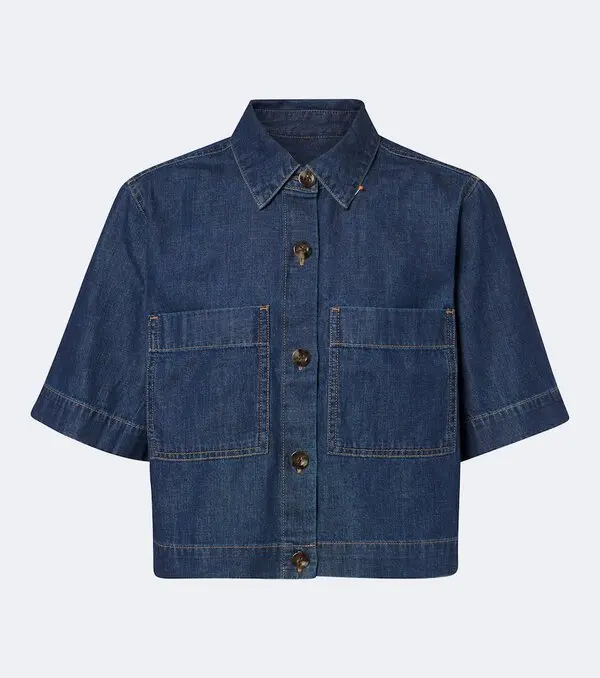 Veronica Beard Spruce Cotton Denim Shirt