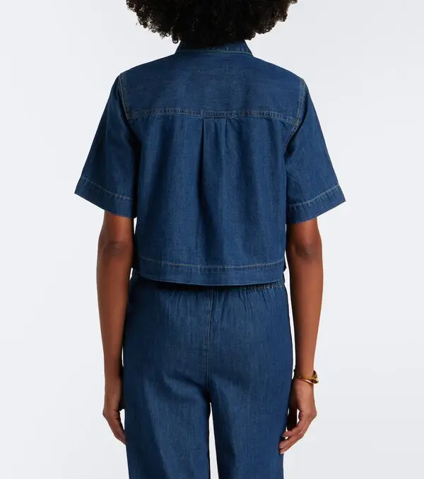 Veronica Beard Spruce Cotton Denim Shirt