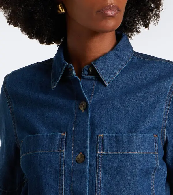 Veronica Beard Spruce Cotton Denim Shirt