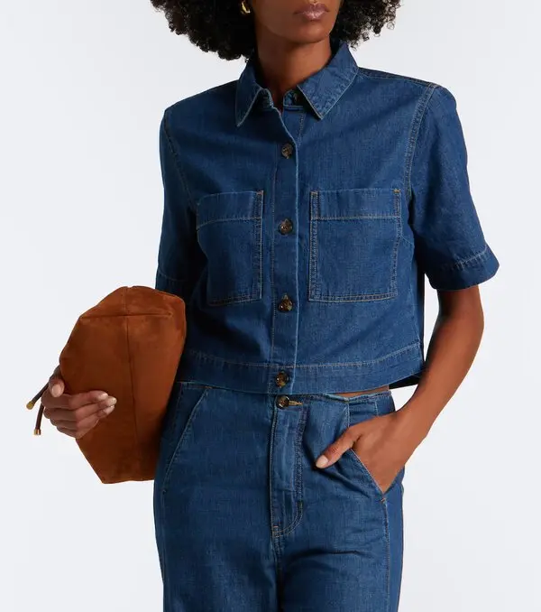 Veronica Beard Spruce Cotton Denim Shirt