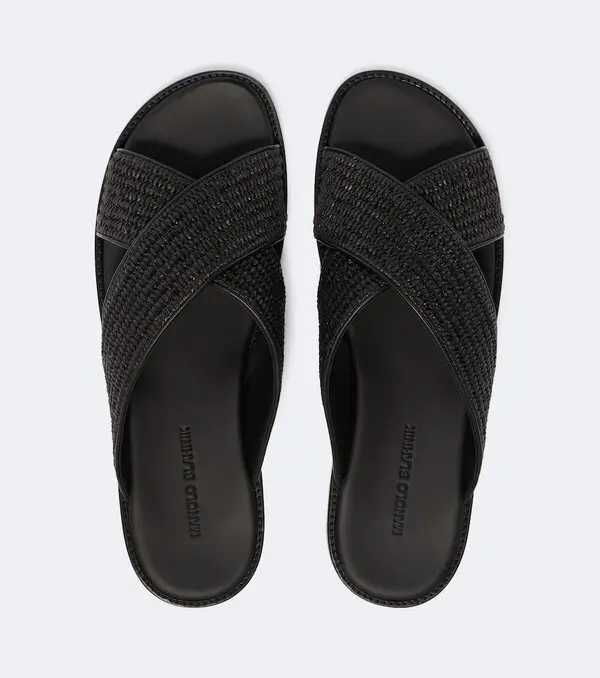 Manolo Blahnik Otawi Raffia Slides