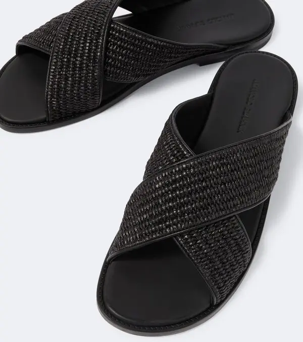 Manolo Blahnik Otawi Raffia Slides