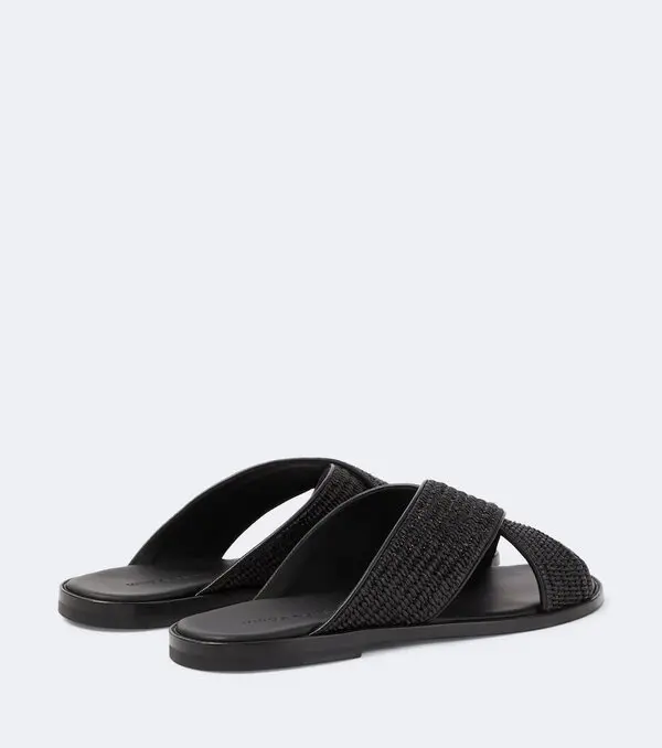Manolo Blahnik Otawi Raffia Slides