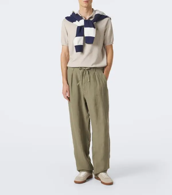 Polo Ralph Lauren Linen Straight Leg Trousers - Green