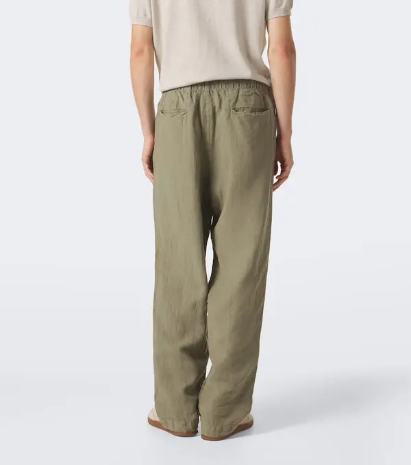 Polo Ralph Lauren Linen Straight Leg Trousers - Green