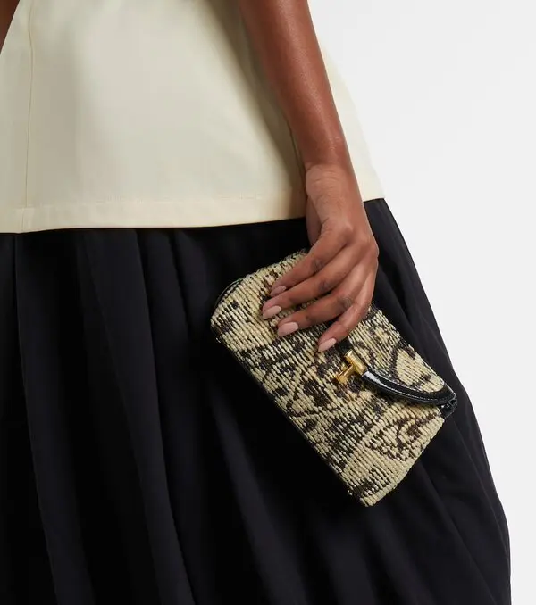 TOTEME T-lock Mini Clutch - Beige