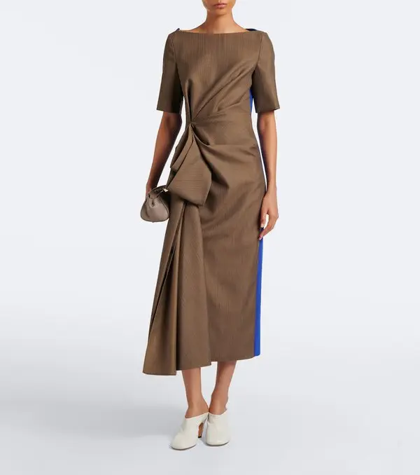 ROKSANDA Caia Draped Wool Midi Dress