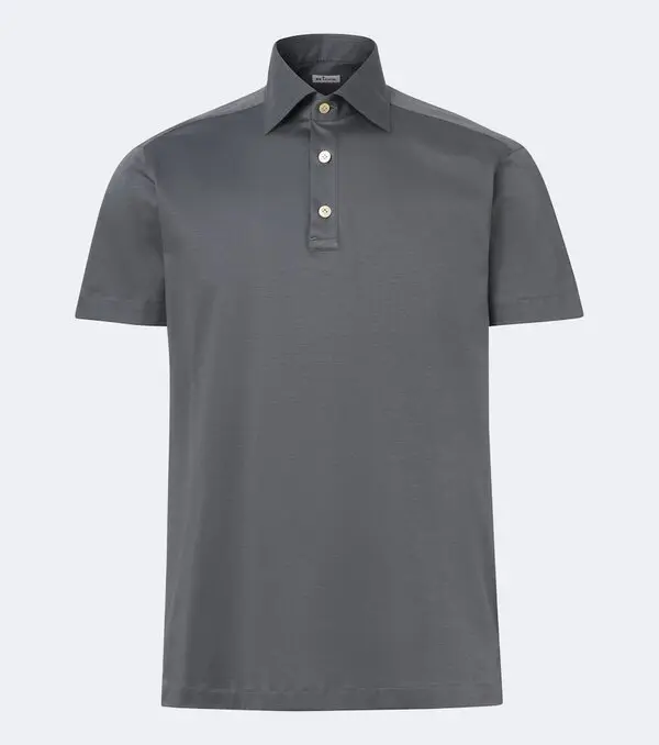 Kiton Cotton Jersey Polo Shirt - Grey