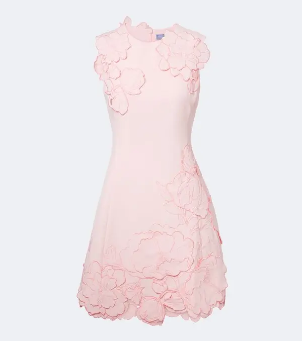 LEO LIN Floral Appliqué Mini Dress