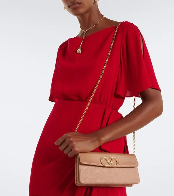 Valentino Garavani Vlogo Embellished Wallet On Chain