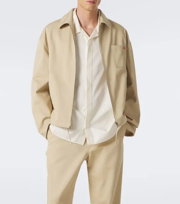 Loewe Cotton Twill Zip-up Jacket With Drawstring Hem
