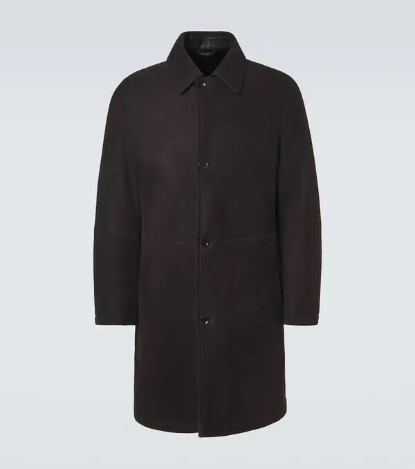Brioni Shearling-lined Suede Coat
