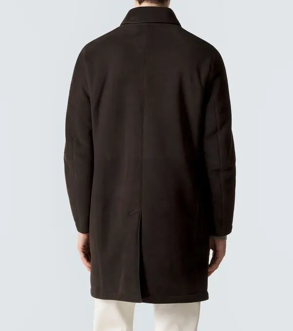 Brioni Shearling-lined Suede Coat