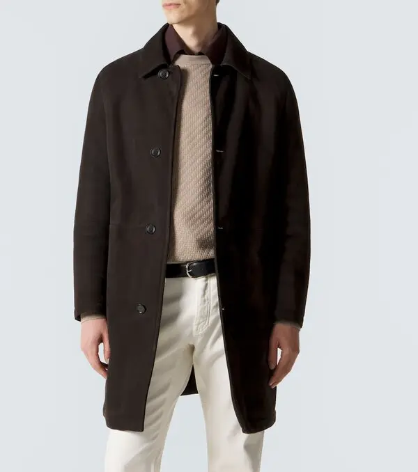 Brioni Shearling-lined Suede Coat