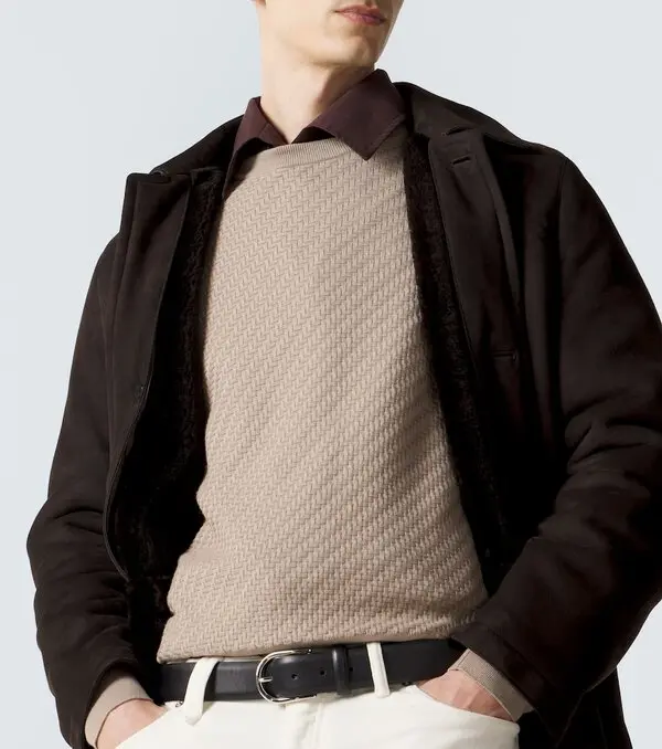 Brioni Shearling-lined Suede Coat