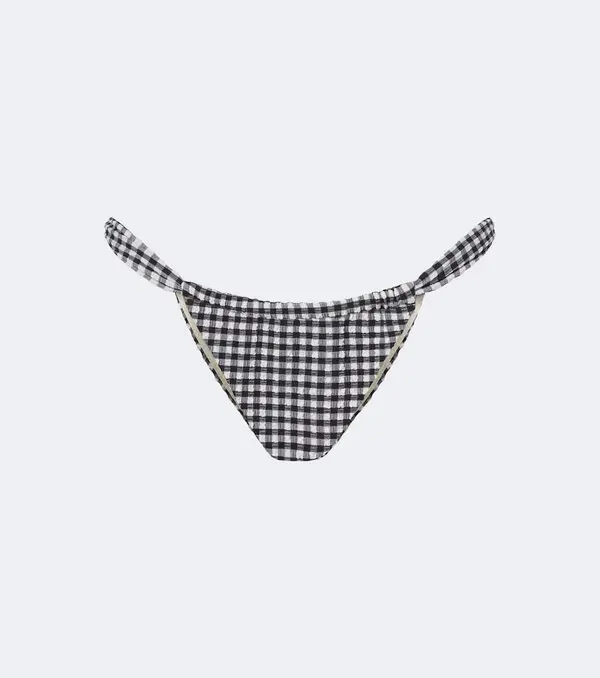 MONTCE Sandra Polka-dot Seersucker Bikini Bottoms - Black