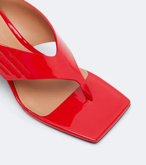 Attico Cheope Patent Leather Thong Sandals