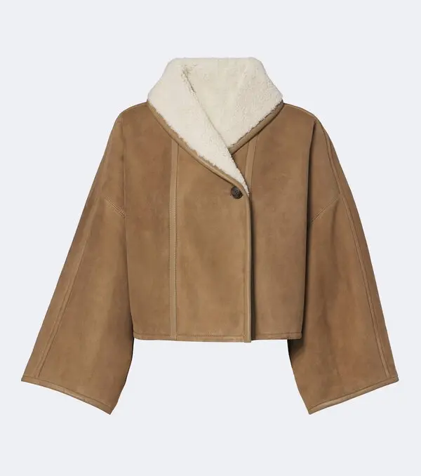 YVES SALOMON Lamb Leather Jacket With Shearling Collar