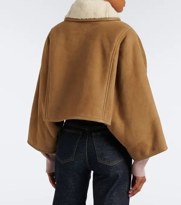 YVES SALOMON Lamb Leather Jacket With Shearling Collar
