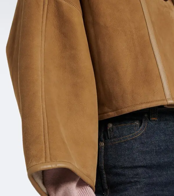 YVES SALOMON Lamb Leather Jacket With Shearling Collar