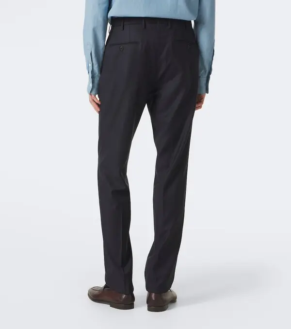 SLOWEAR Slim Fit Wool Trousers