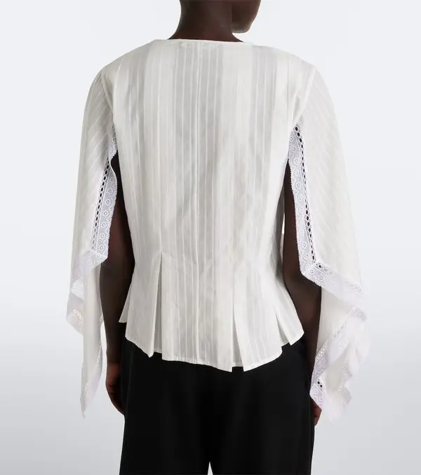 JW Anderson Draped Cotton Top With Tie Neck