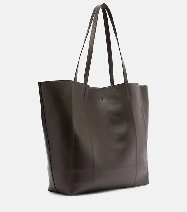TOTEME Large Leather Tote Bag - Brown