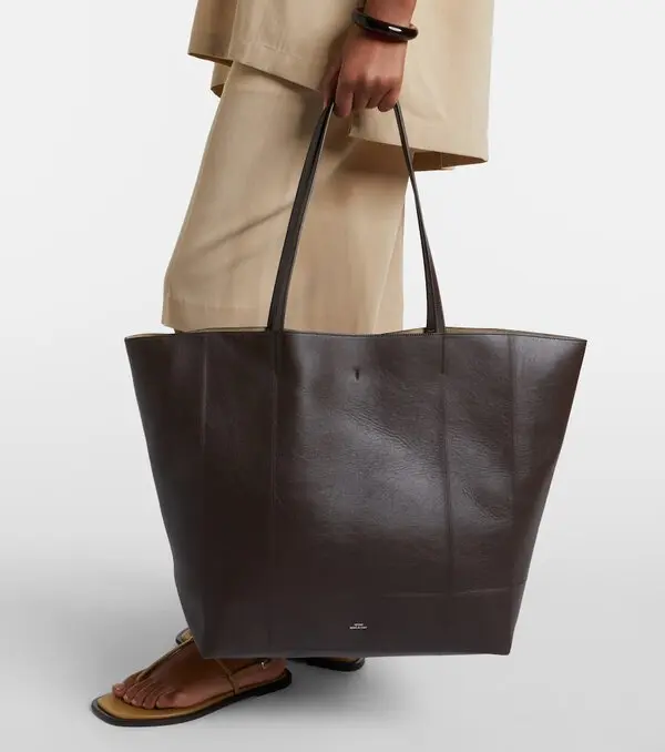 TOTEME Large Leather Tote Bag - Brown