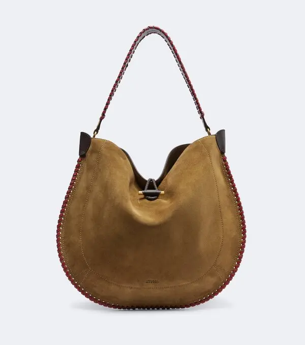 Isabel Marant Étoile Oskan Large Suede Shoulder Bag - Beige