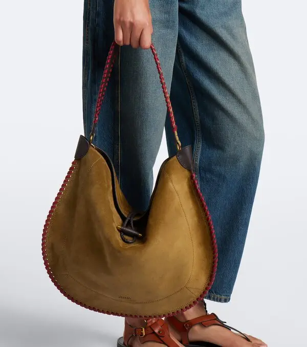 Isabel Marant Étoile Oskan Large Suede Shoulder Bag - Beige