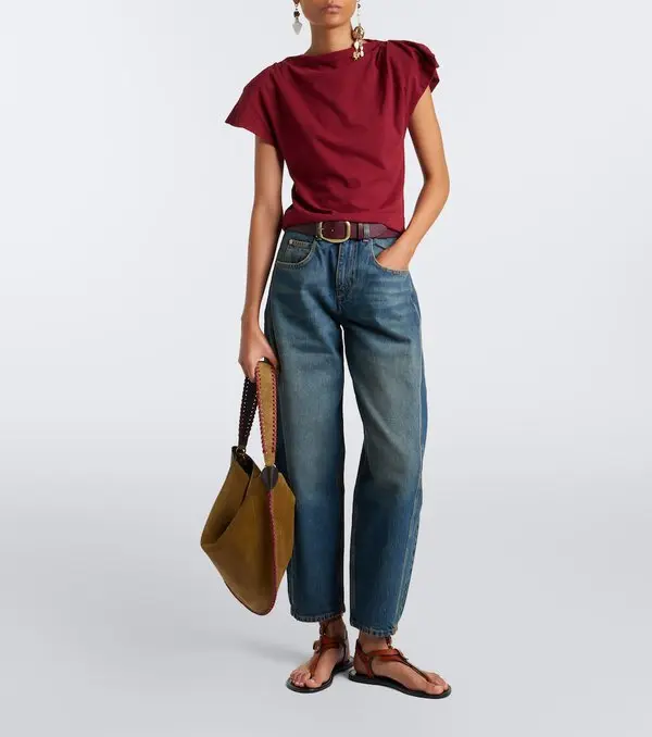 Isabel Marant Étoile Oskan Large Suede Shoulder Bag - Beige